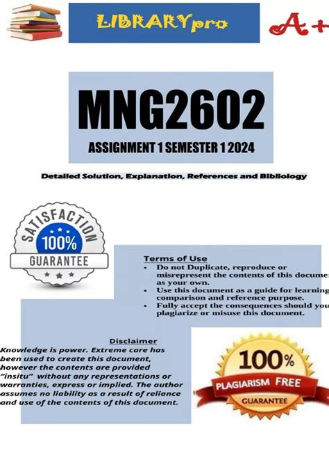 MNG2602 Assignment 1 COMPLETE ANSWERS Semester 1 2024 MNG2602