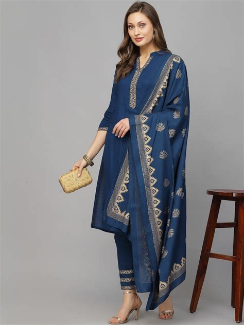 JAIPURI BUNAAI Ethnic Motifs Printed Mandarin Collar Kurta With