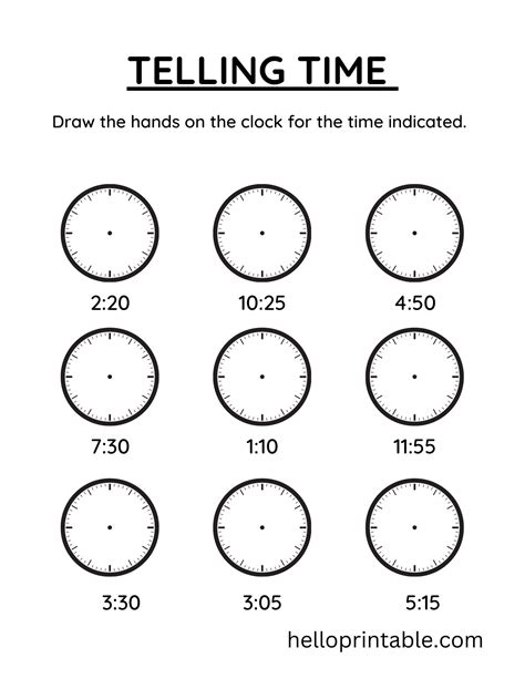 Clocks To Practice Telling Time Worksheets