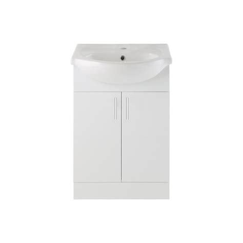 Trinity Whittle 1 Door Floorstanding Vanity Unit With Basin White Gloss