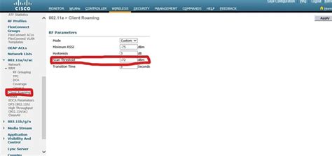 solved wlc ct3504 roaming threshold limit cisco community