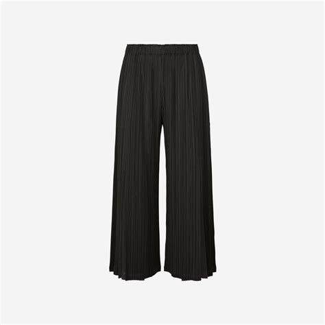 W 플리츠 플리즈 이세이 미야케 플릭 팬츠 블랙 Pleats Please Issey Miyake Kream