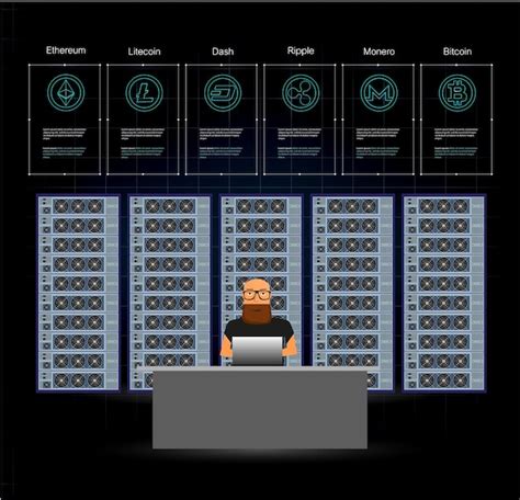 Premium Vector Isometric Banner With Bitcoin Mining Farm Cryptocurrency Mining Concept