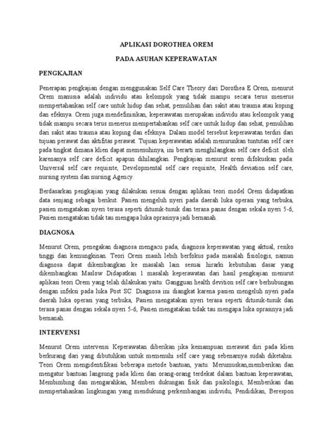 Aplikasi Dorothea Orem Pdf