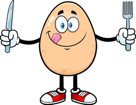 Premium Vector Hungry Egg Cartoon Mascot Character Licking His Lips