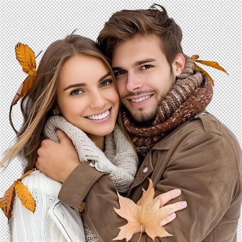 Premium Psd A Couple Posing For A Photo With Leaves On Their Heads