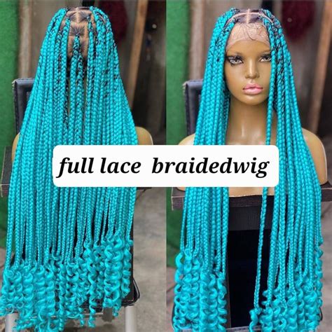 Full Lace Knotless Box Braided Wig Ombre Box Braided Wig Wigs For Black Women Cornrow Wig