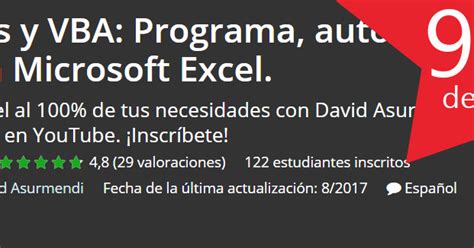 Curso de Macros y VBA Excel en Udemy Programa automatiza y amplía