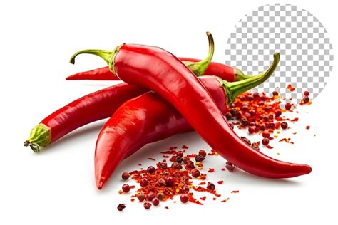 Premium PSD Three Red Chilis Chutney Chili Pepper Indian Cuisine On Transparent Background