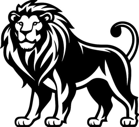 Ilustración de vector de logotipo plano y minimalista de león Vector Premium