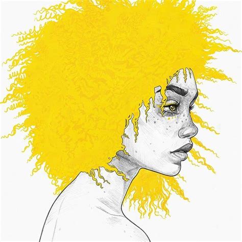 Tomasz Mro Yellow Art Mellow Yellow Portrait Drawing Portrait Art