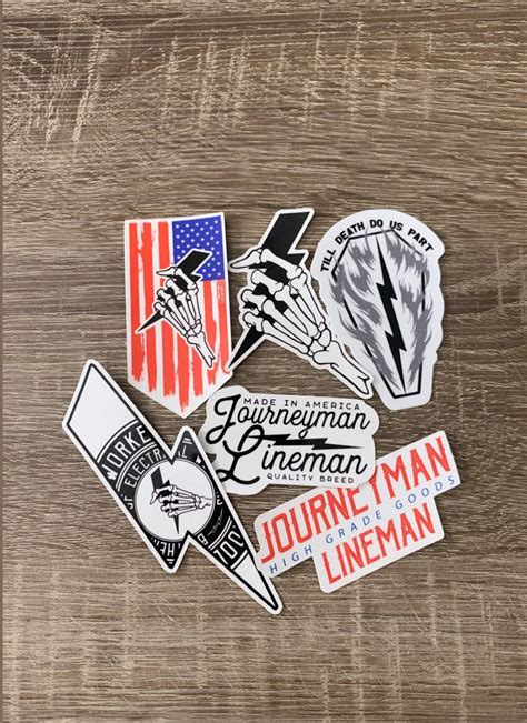 Journeyman Lineman Sticker Bundle Pack Weatherproof Vinyl Etsy