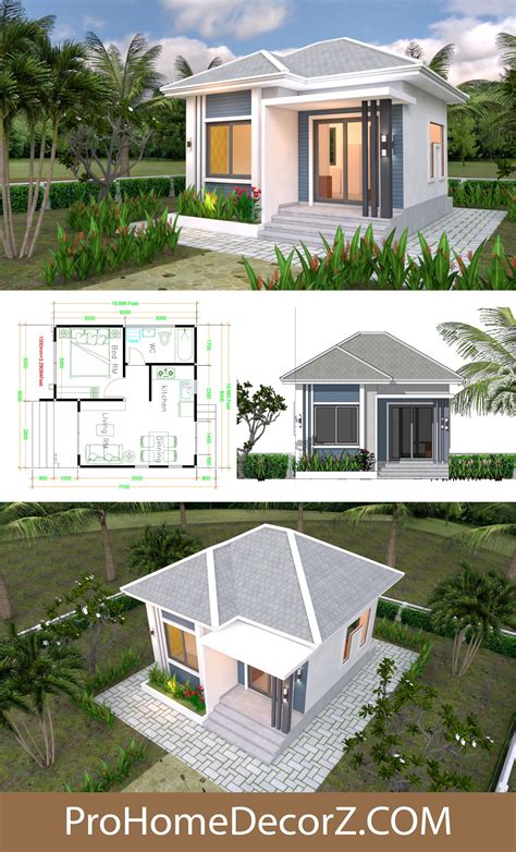 Small Cottage Designs 6x6 Meters 20x20 Feet Gabel Roof Small House