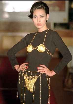 Gold Underwear Model Displays Underwear Decorated Editorial Stock Photo Stock Image Shutterstock