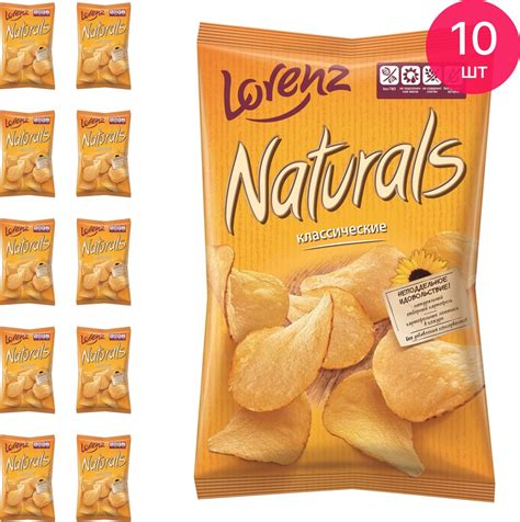 Картофельные чипсы Lorenz Naturals классические 527ккал в упаковке 100г ...