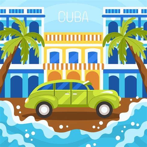 Premium Vector Hand Drawn Cuba Illustration