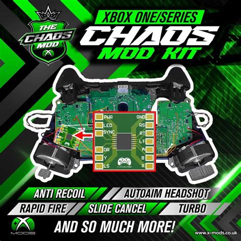 X Mods UK XBOX ONE SERIES CONTROLLER CHAOS DIY RAPID FIRE MOD CHIP KIT PACK MODDED