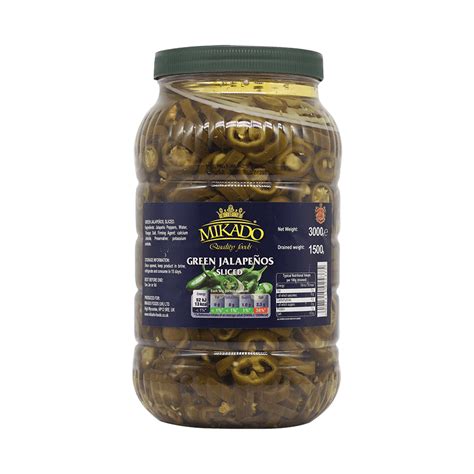 Mikado Jalapeno Sliced Green 3kg Olivia Fine Food