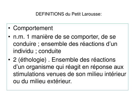 Ppt Comportement Definitions Caracteristiques De Lapproche