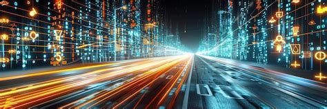 Premium Photo Dynamic Data Display Streams Of Data Flow Through A Digital Network Symbolizing