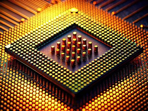 Intricate Silhouette Of A Modern Computer Chip A Closeup Exploration Of