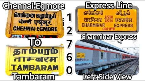 Chennai Egmore To Tambaram Full Journey Charminar Express TBM