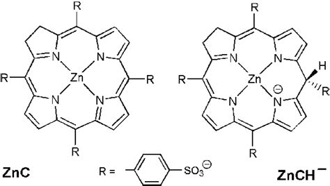 Structural Representations Of The Zinc Chlorin Complex Znc And The