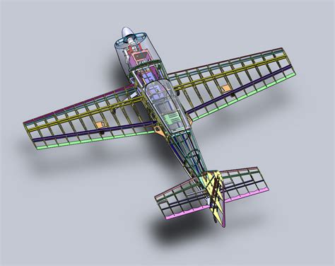 遥控飞机 航模 AutoCAD图纸遥控玩具 油机 图纸 3D模型 SOLIDWORKS 2010 模型图纸下载 懒石网