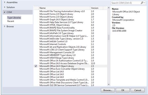 C How To Add Interop Reference For Programmi Office Excel Word