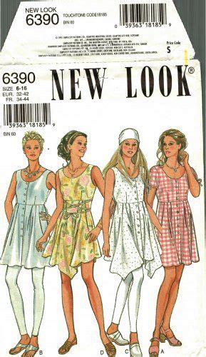 Simplicity New Look 6390 Pattern Uncut 6 8 10 12 14 16 Sleeveless Short