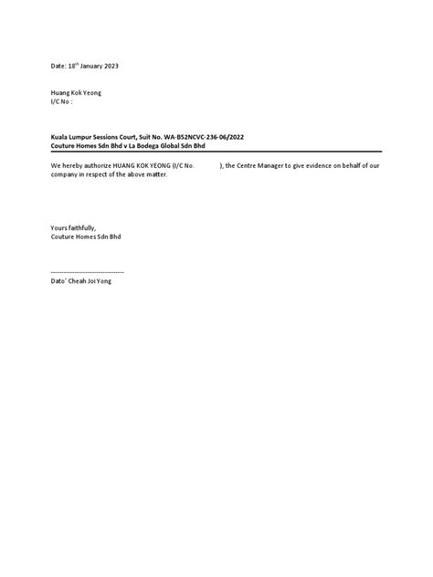 Authorisation Letter Pdf