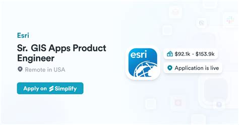 Sr Gis Apps Product Engineer Esri Simplify Jobs