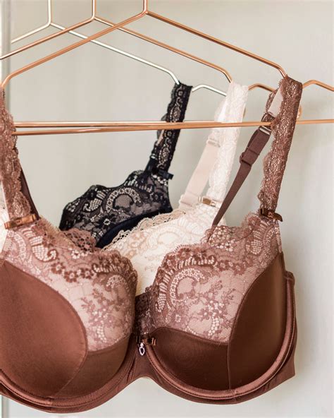 Tulip Lace Push Up Bra Chocolate Nude Curvy Couture