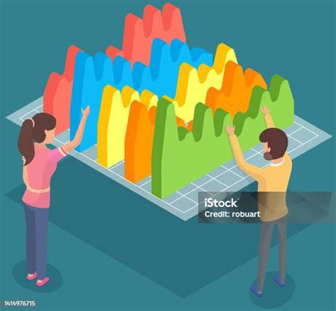 Karyawan Bekerja Dengan Indikator Statistik Grafik Diagram Konsep