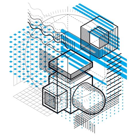 Premium Vector Abstract 3d Shapes Composition Vector Isometric Background Composition Of