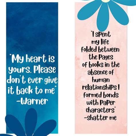 Aaron Warner Shatter Me Bookmark Etsy
