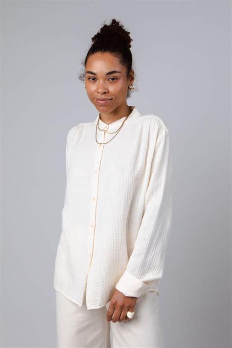 Brava Fabrics Bluse Bubble Mao Off White Loveco