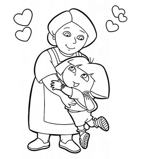 Desenhos De Avó E Neta Para Imprimir E Colorirpintar