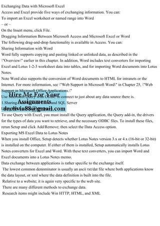 Exchanging Data With Microsoft ExcelAccess And Excel Provide Five Pdf
