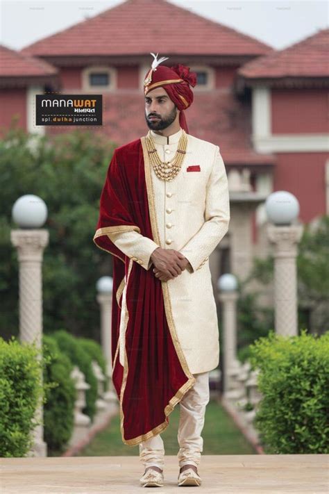 White Peach Coloured Raw Silk Groom Wedding Sherwani Artofit