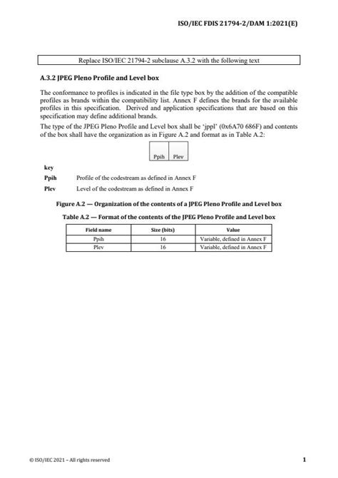 ISO IEC FDIS 21794 2 DAmd 1 Profiles And Levels For JPEG Pleno Light Field Coding System
