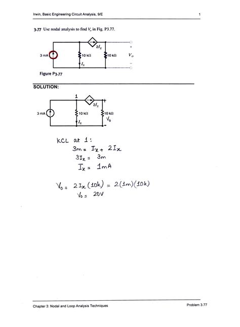 Solution Solutions To Nodal And Loop Analysis Techniques Problems