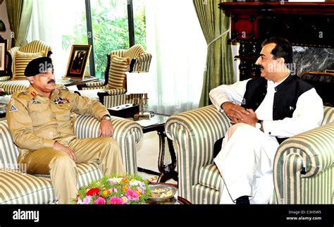 Prime Minister Syed Yousuf Raza Gilani Talks With Joint Chiefs Of