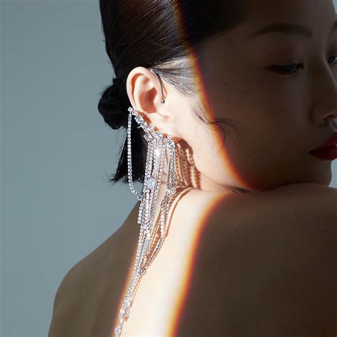 Yvmin尤目x Xuzhi消失的缪斯宝石流苏不对称长耳环虎窝淘