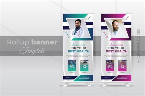 Modren 롤업 배너 템플릿 디자인 프리미엄 벡터