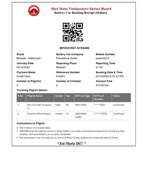 Anil Shri Mata Vaishno Devi Shrine Board Pdf