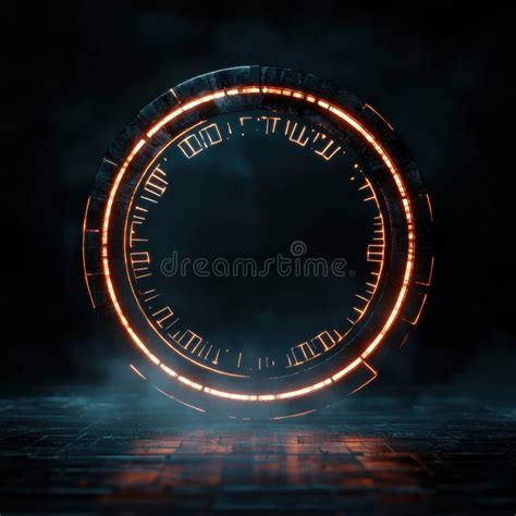 Futuristic Glowing Circular Interface Stock Illustration Illustration
