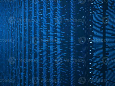 Ai Generated Blue Digital Binary Data On Computer Screen Background Binary Code Background