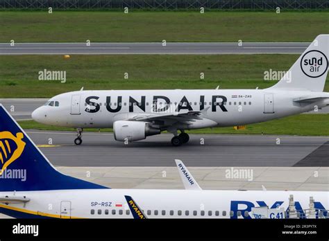 schwechat austria 18 may 2023 9a zag sundair airbus a319 100 at the