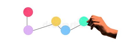 Conceptual Image Of Hand Connecting Colorful Nodes In Network Diagram